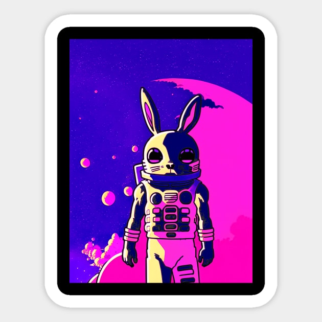 Cute Space Rabbit Rabbit Sticker Teepublic